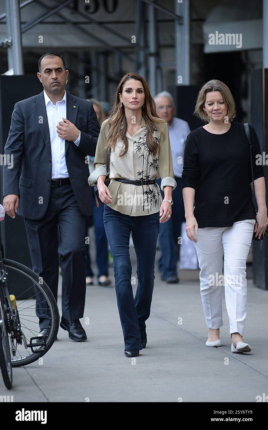 Queen Rania Al-Abdullah of Jordan was seen walking in Midtown on ...