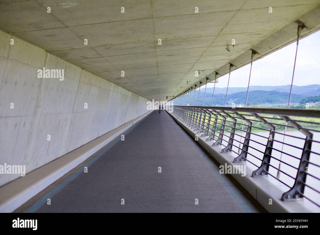 Sejong City, South Korea - May 27, 2021: A cyclist rides along the ...