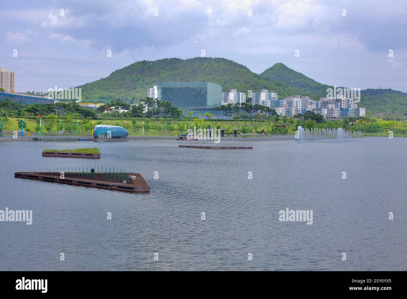 Sejong City, South Korea - May 26, 2021: Floating wetlands and ...