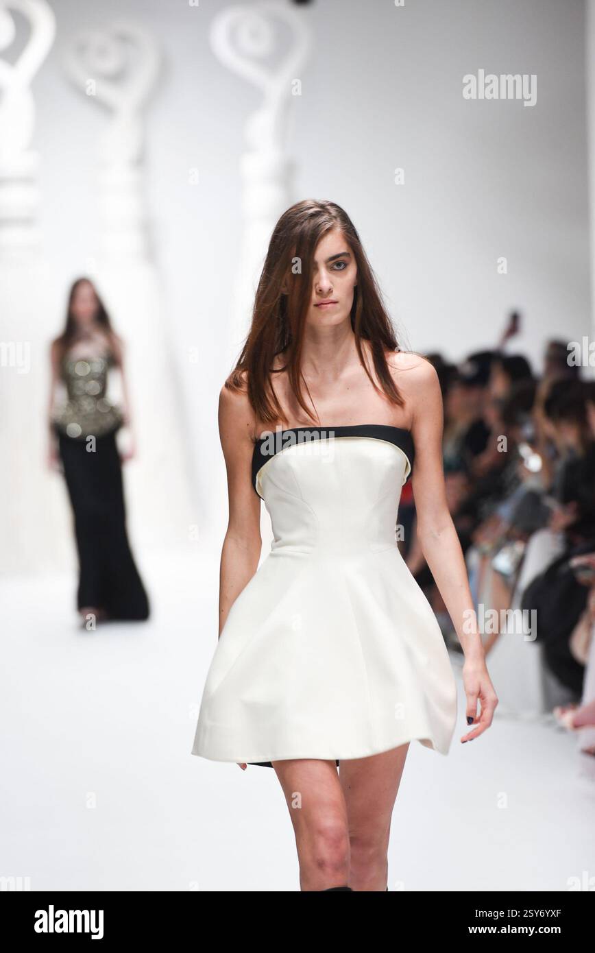 February 27, 2025, Milan, Italy: Models walks the runway at the Genny ...