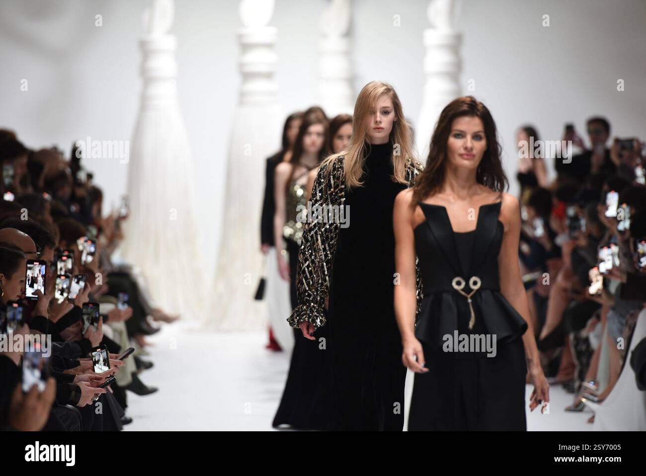 February 27, 2025, Milan, Italy: Models walks the runway at the Genny ...