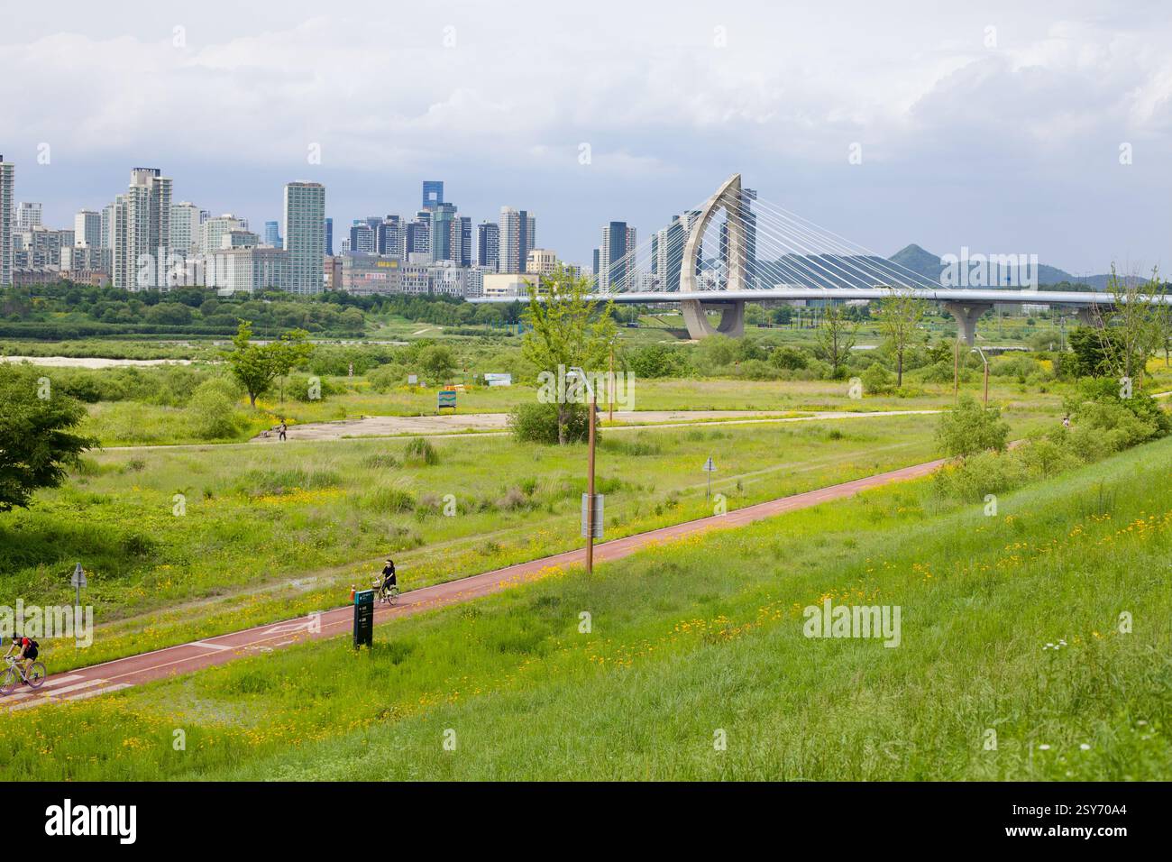 Sejong City, South Korea - May 27, 2021: Handu-ri Bridge spans the Geum ...