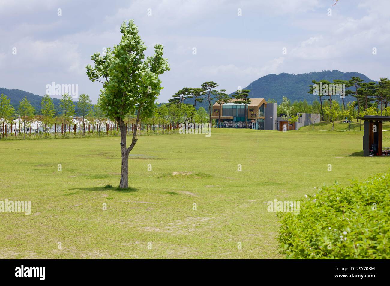 Sejong City, South Korea - May 26, 2021: A wide-open recreation field ...