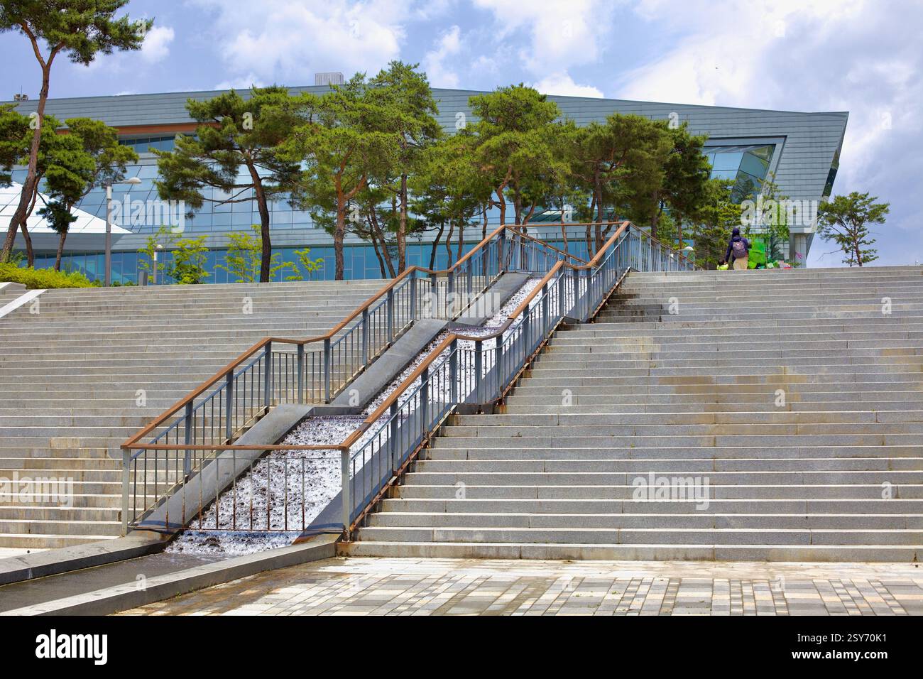 Sejong City, South Korea - May 26, 2021: A grand stairway with built-in ...