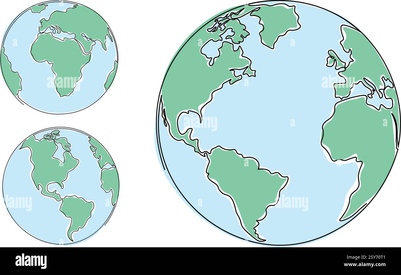 Earth globe vector illustration set Stock Vector Image & Art - Alamy