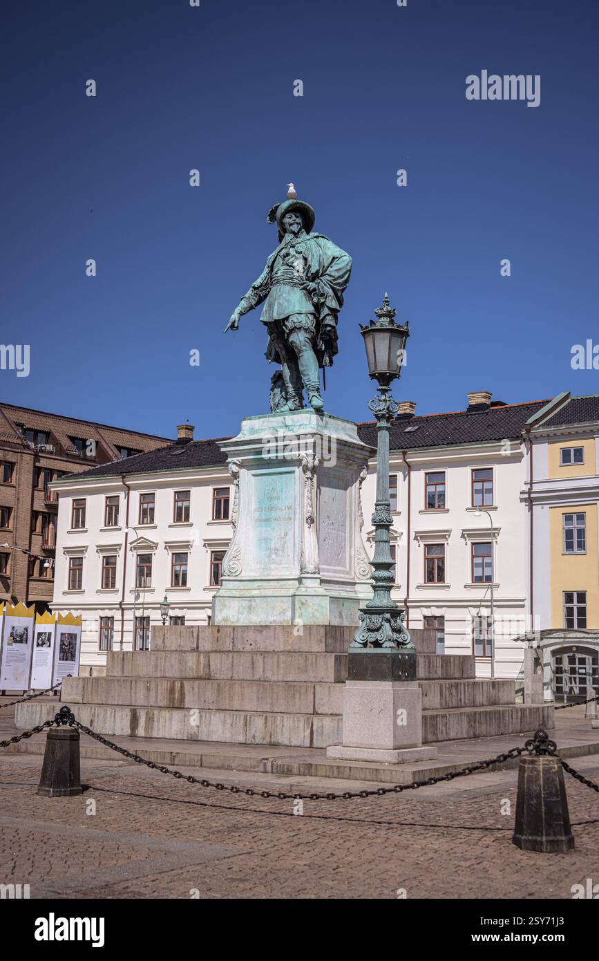 Bronze statue of King Gustav II Adolf, Gustaf Adolfs torg, Gothenburg ...