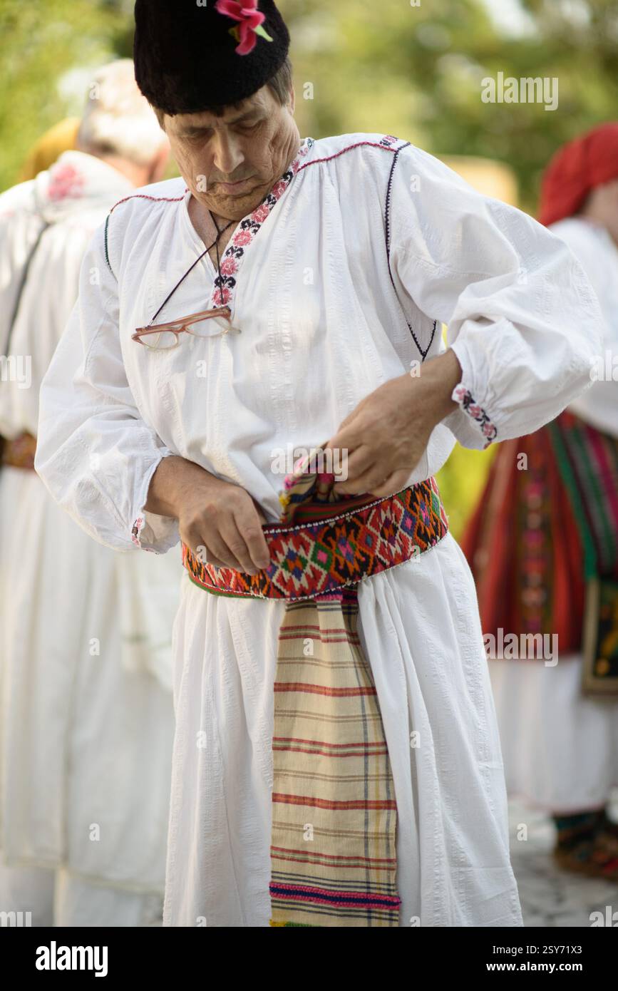 07/27/2024 - Vardim, Bulgaria: A Vlach man dressed in authentic ...