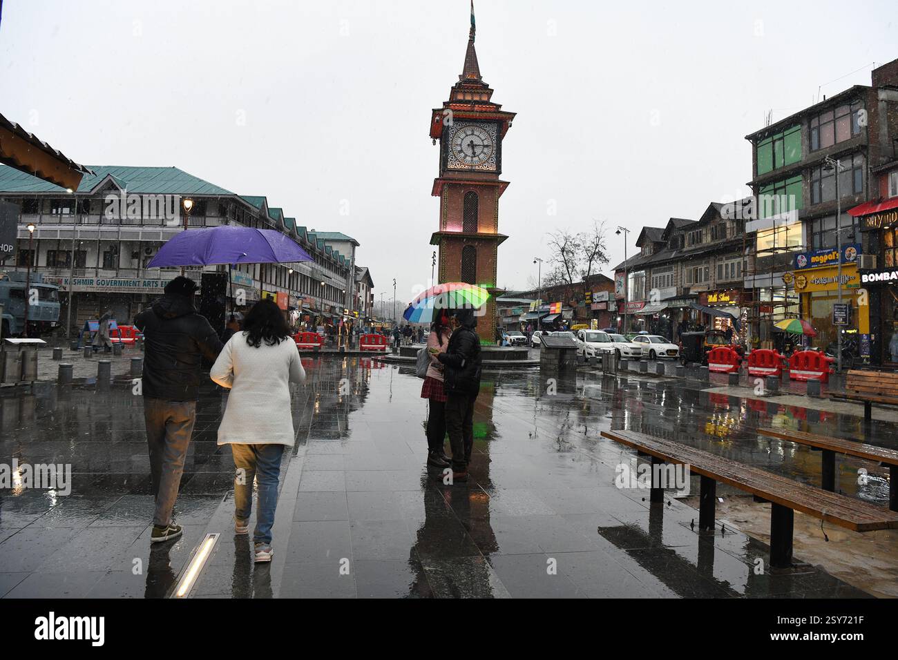 Srinagar, Jammu And Kashmir, India. 27th Feb, 2025. People walk near ...