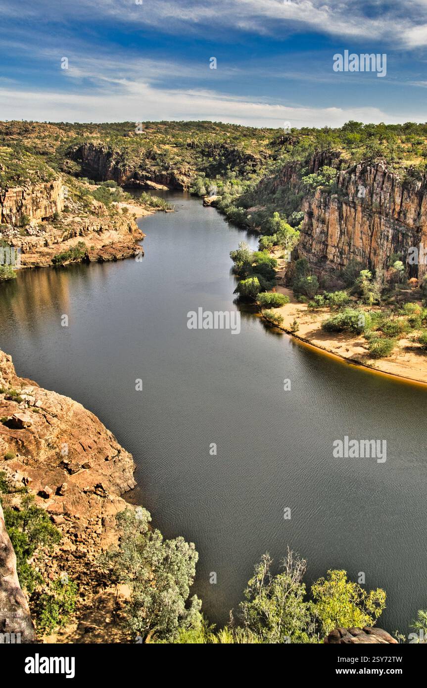 The spectacular sandstone canyon of the Katherine Gorge in Nitmiluk ...