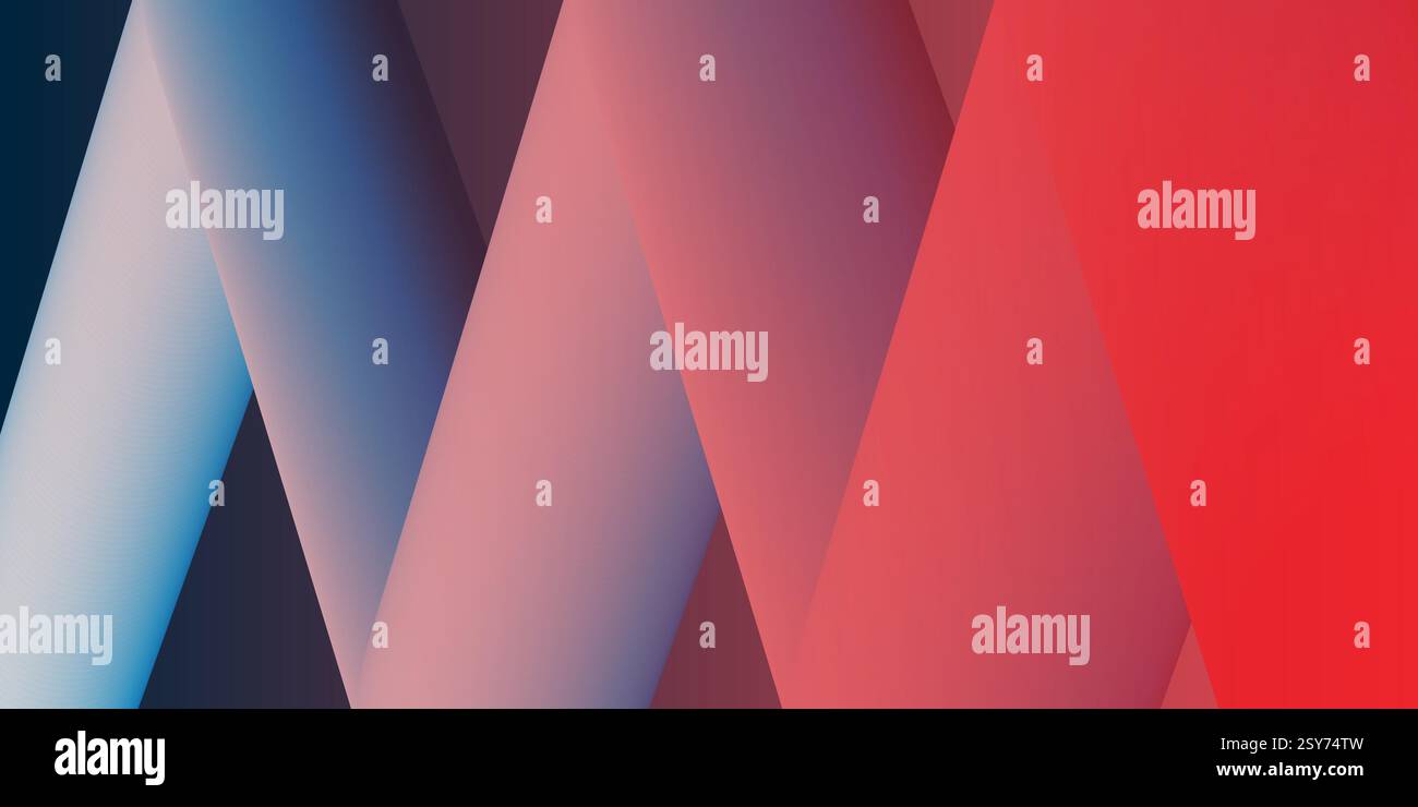 3D Modern abstract background featuring a tubular zigzag shapes in red ...