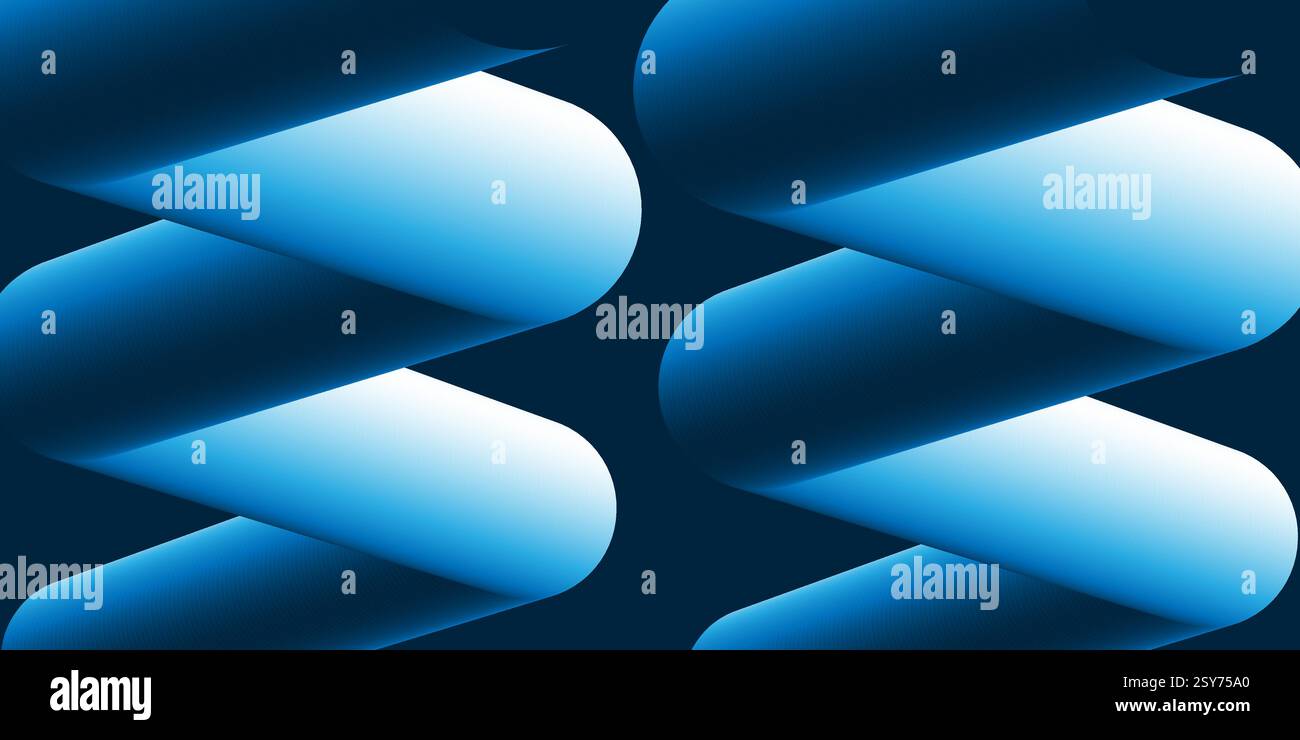 Modern abstract background featuring two lit tubular zigzag 3D shapes ...