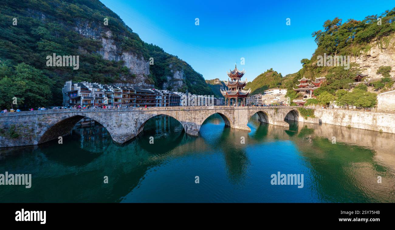 Scenery of Zhenyuan Ancient Town, Guizhou Province, China Stock Photo ...