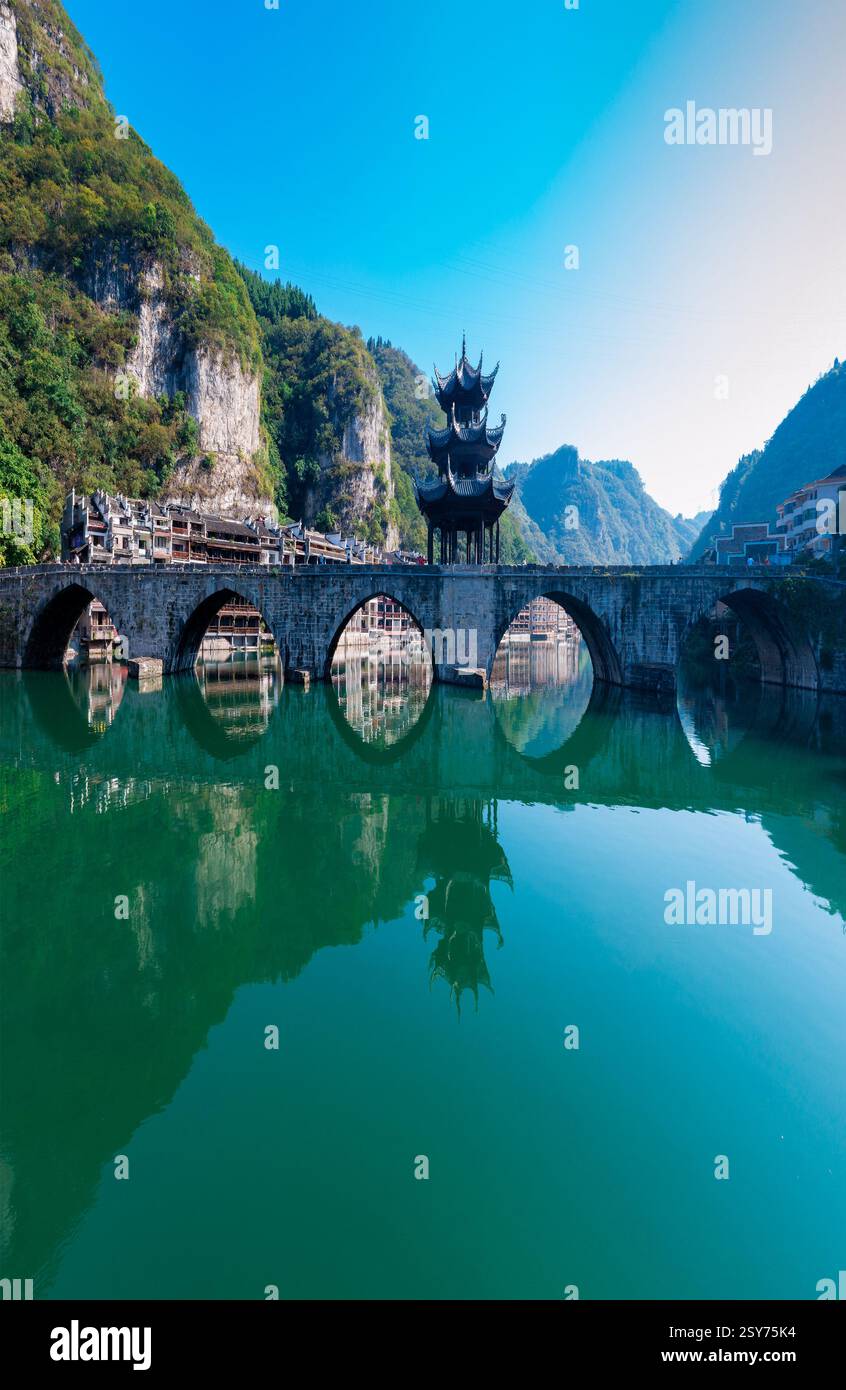Scenery of Zhenyuan Ancient Town, Guizhou Province, China Stock Photo ...