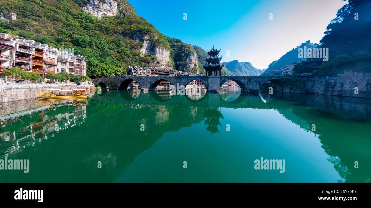 Scenery of Zhenyuan Ancient Town, Guizhou Province, China Stock Photo ...