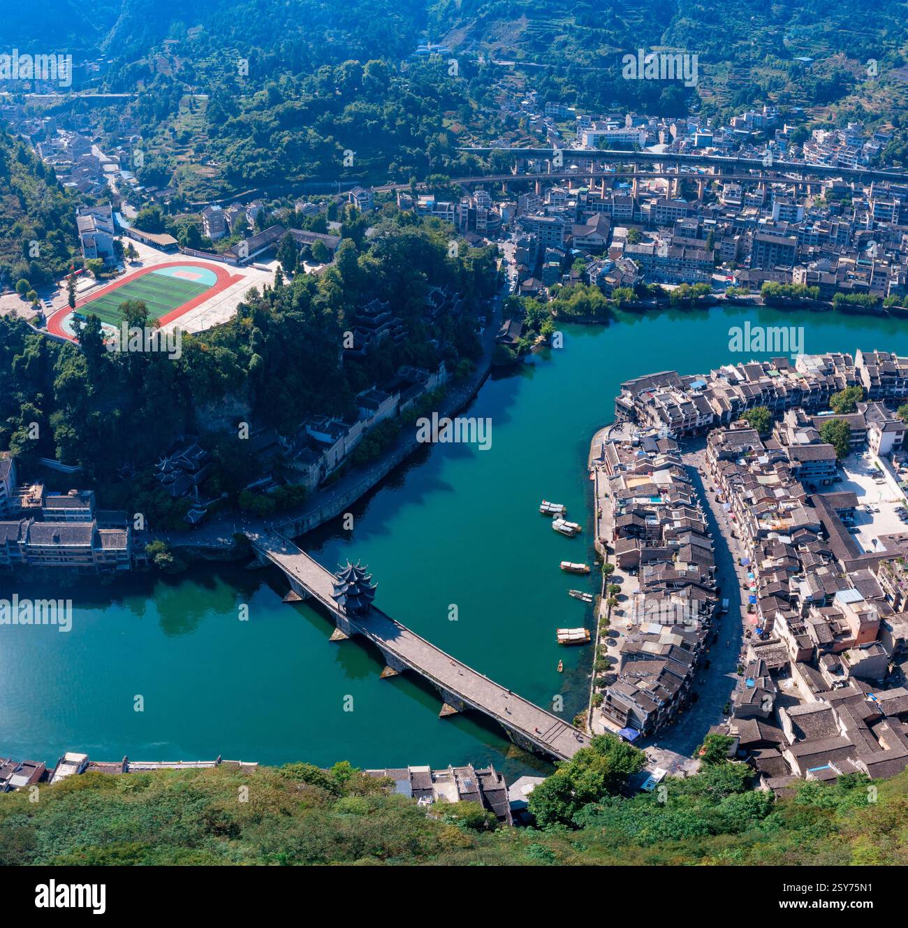 Scenery of Zhenyuan Ancient Town, Guizhou Province, China Stock Photo ...