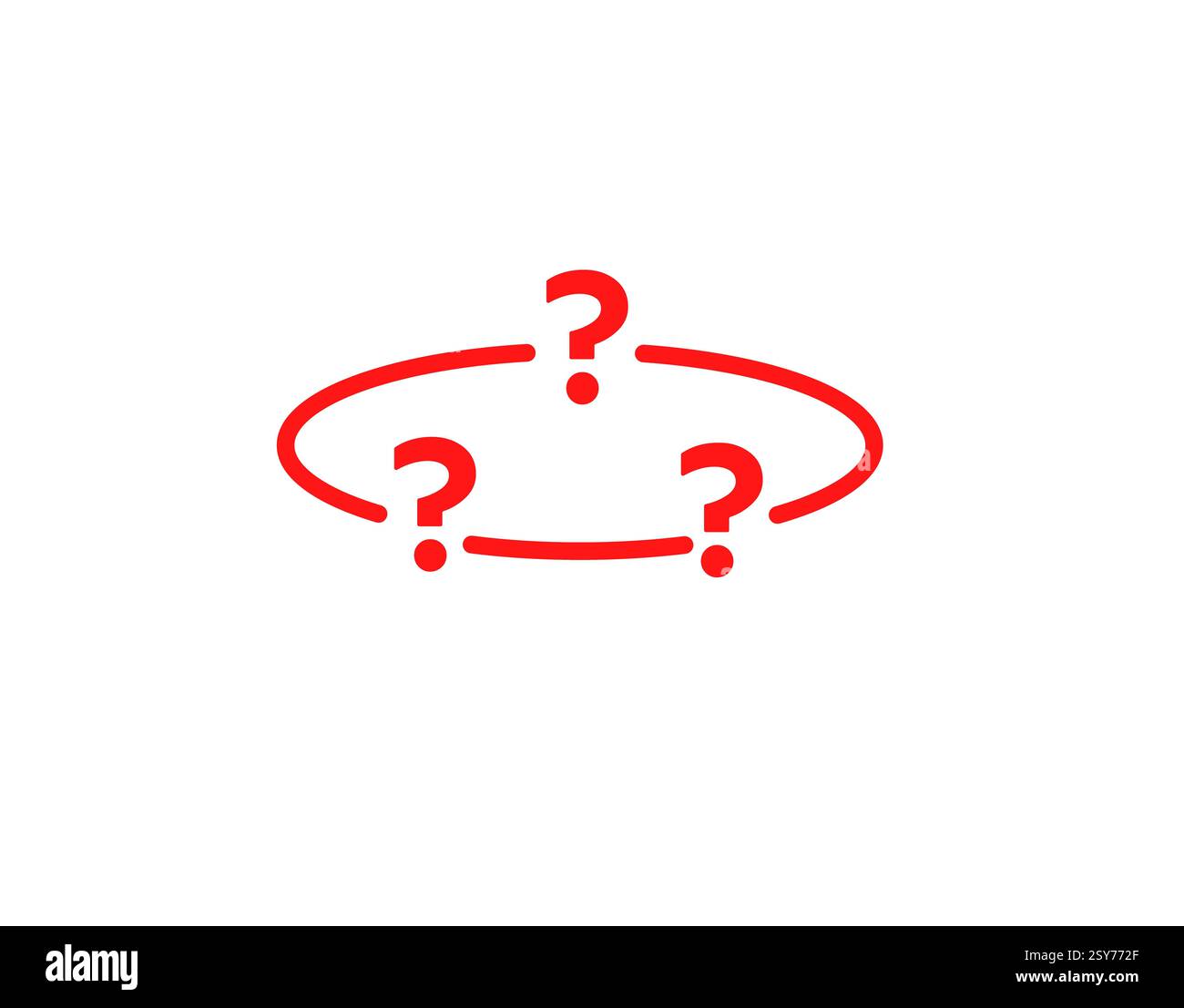 Red question mark icon in circular arrangement for confusion Stock ...