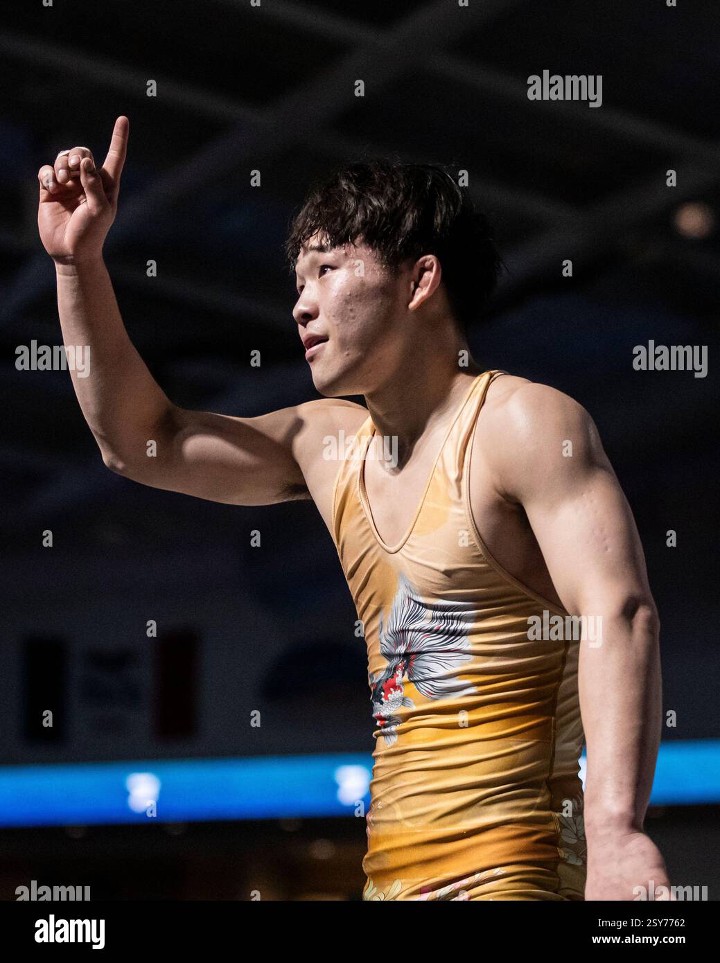 Japan's Masanosuke Ono celebrates after his match against the United ...