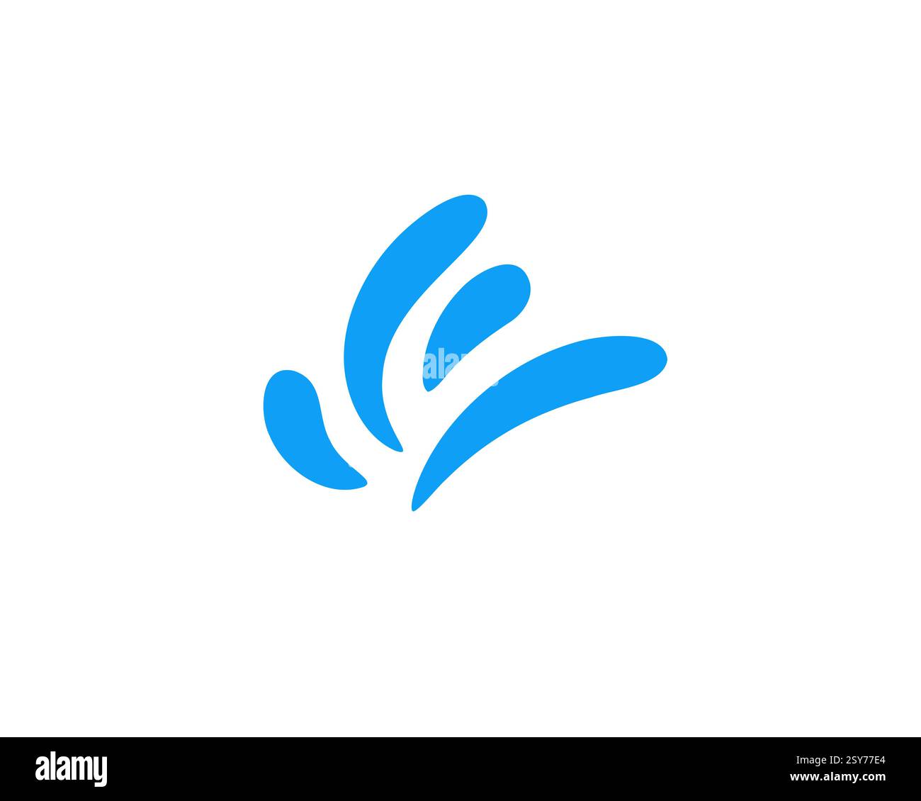 Blue abstract logo design with curved shapes and smooth lines on white ...