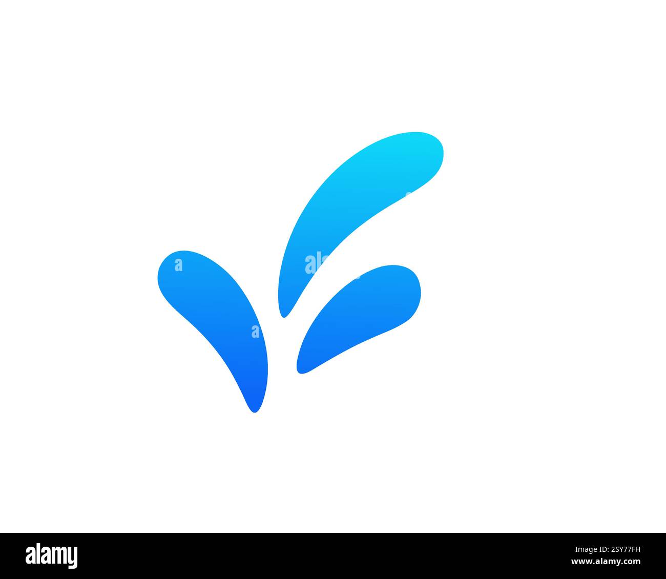 Modern minimal blue abstract shape with fluid curves and clean lines on ...