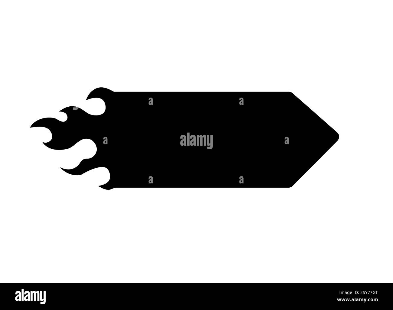 Simple black blank tag with curved design for custom labels or creative ...