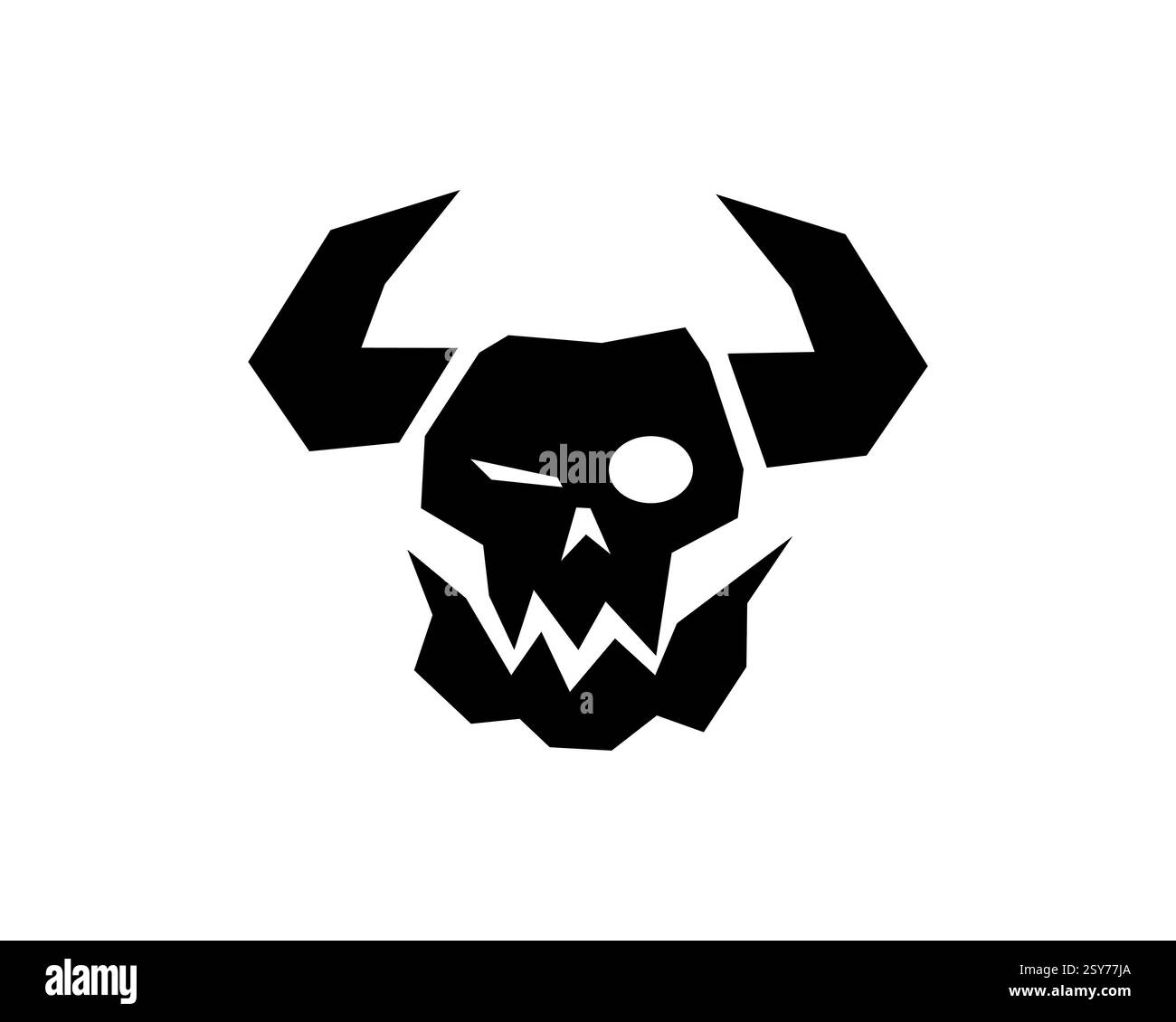 Beastly orc icon with horns for savage war and fantasy designs Stock ...