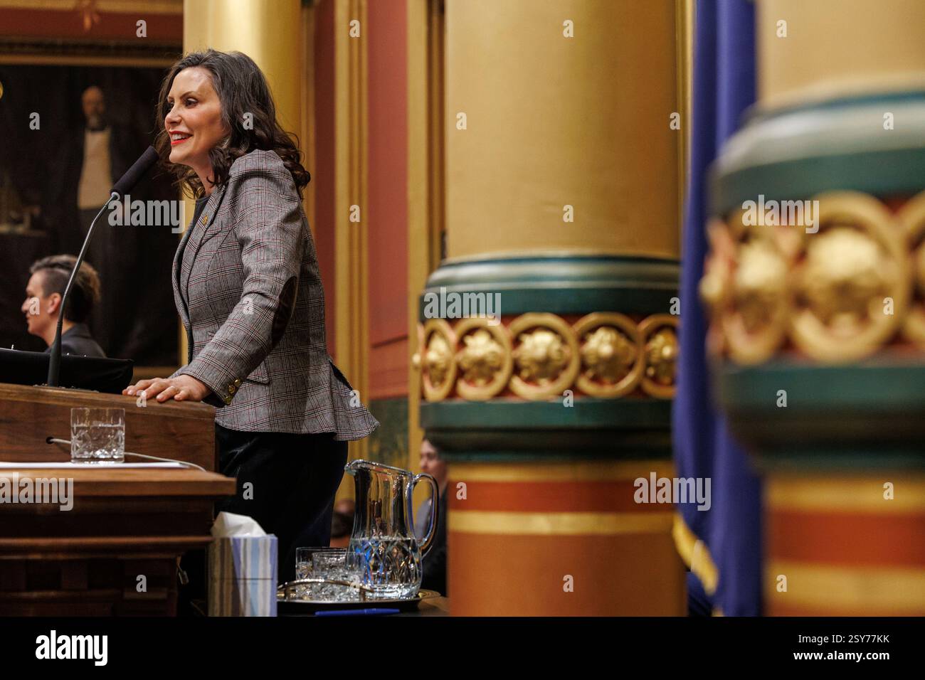 Michigan Gov. Gretchen Whitmer delivers her seventh State of the State ...