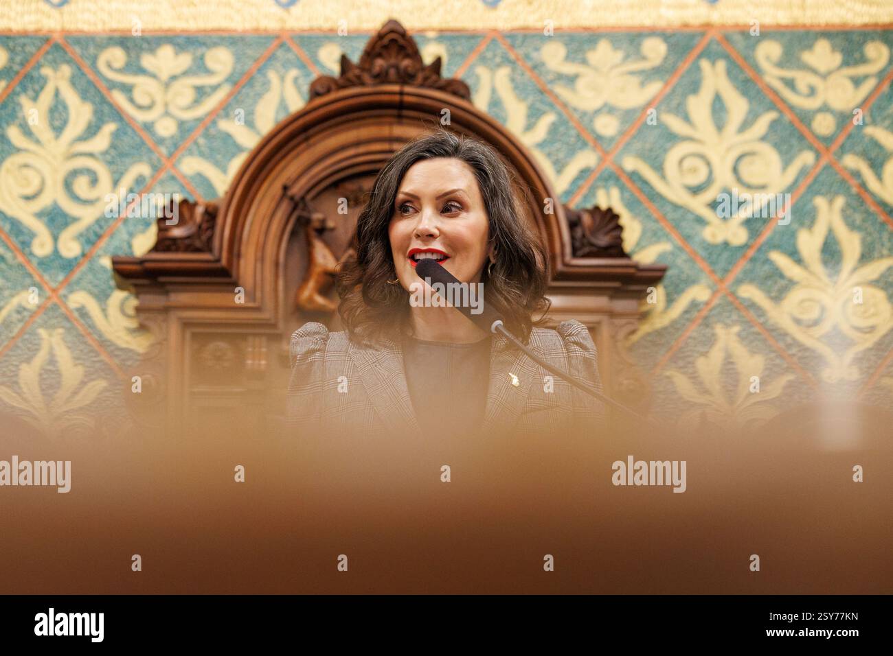 Michigan Gov. Gretchen Whitmer delivers her seventh State of the State ...