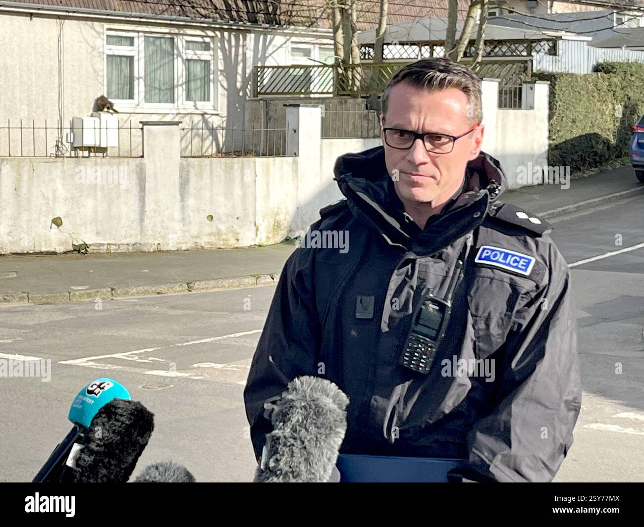Inspector Terry Murphy speaks to the media on Cobhorn Drive, Hartcliffe ...