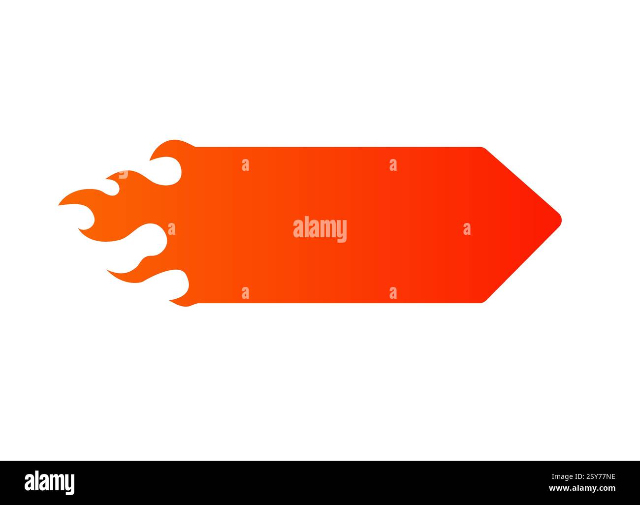 Bright flame-shaped arrow with fiery design and smooth gradients for ...