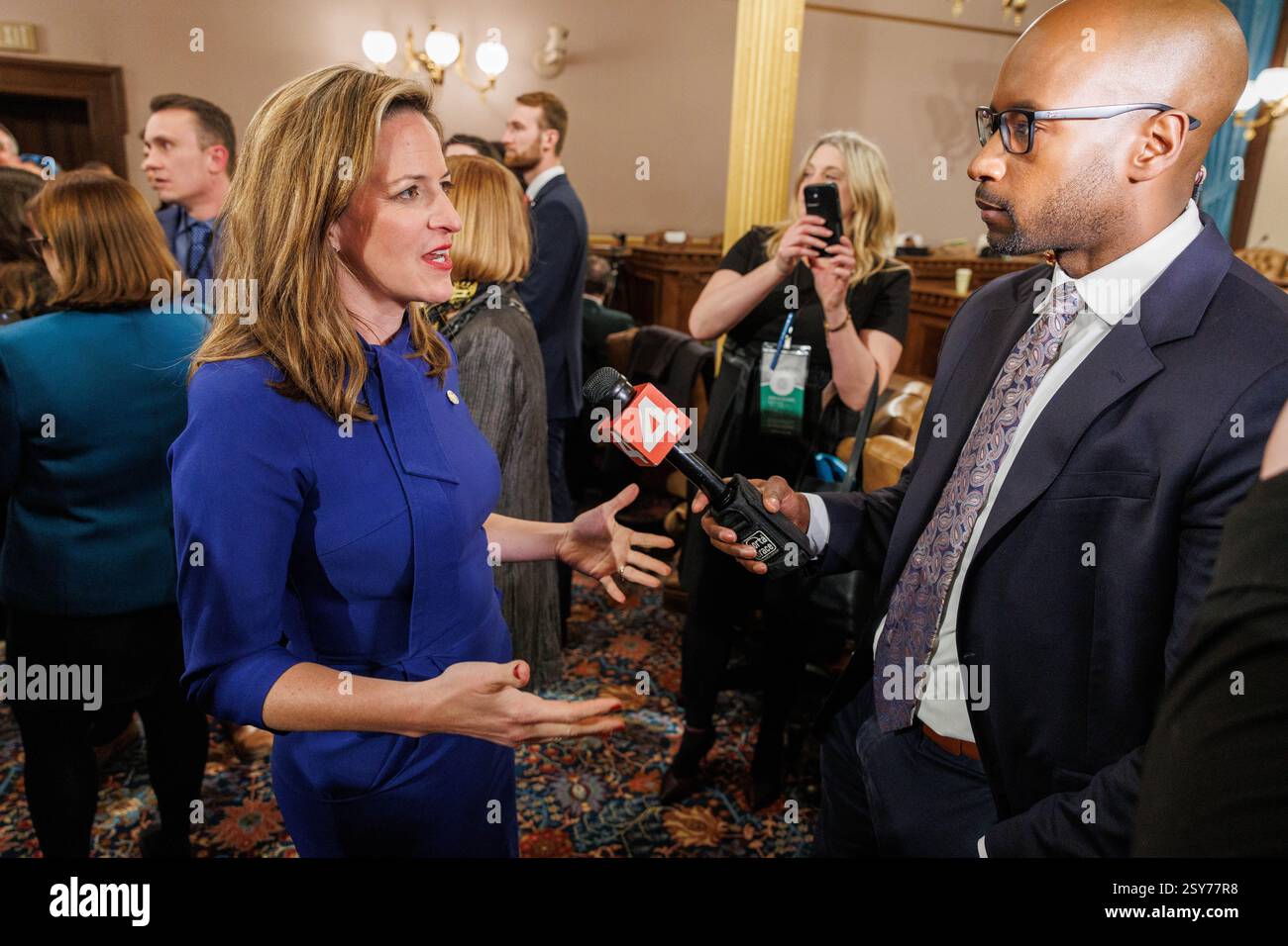 February 26, 2025, Lansing, Michigan, USA: Michigan Secretary of State ...