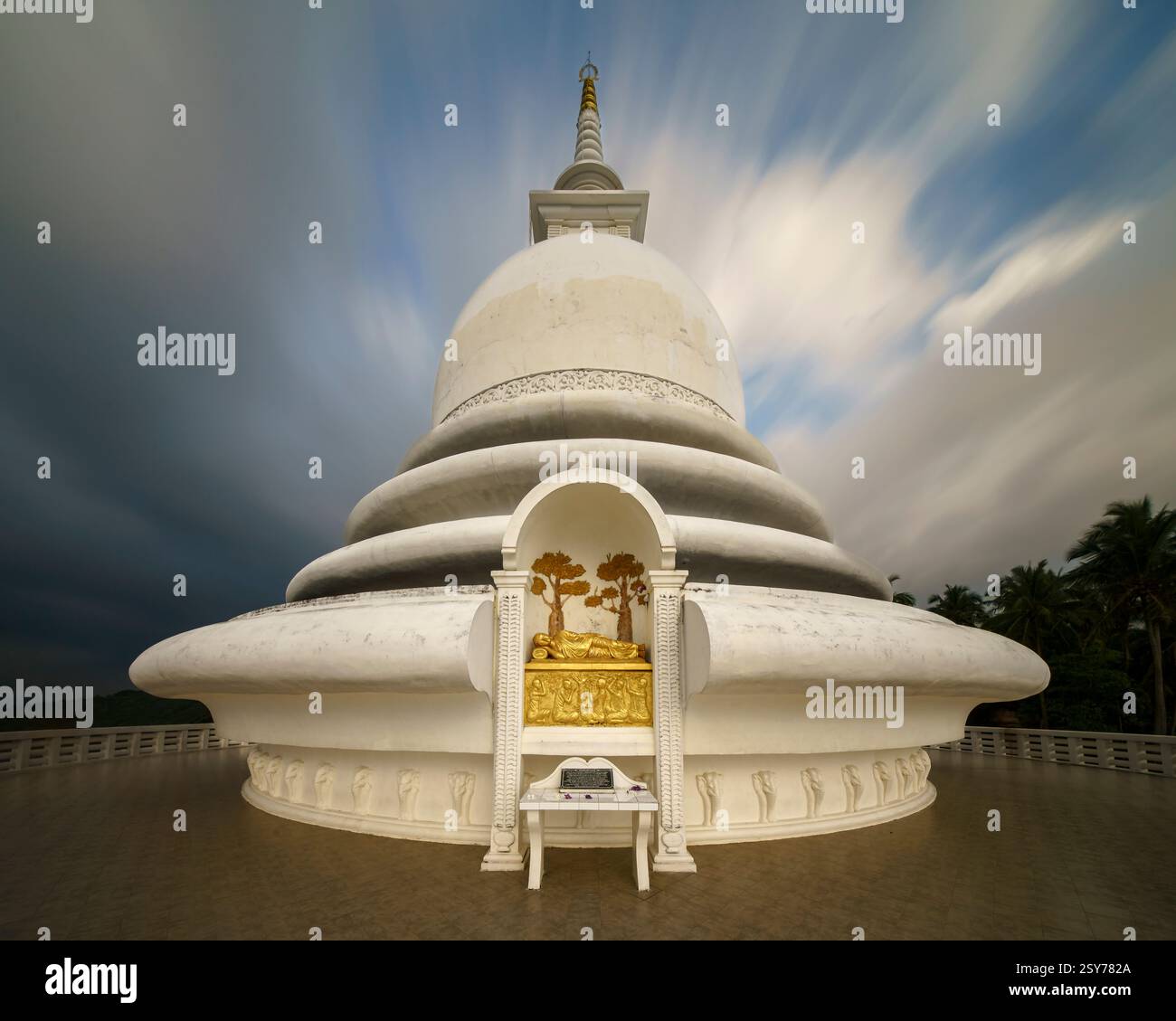 Japanese Peace Pagoda In Rumassala, Sri Lanka. The Japanese Peace ...