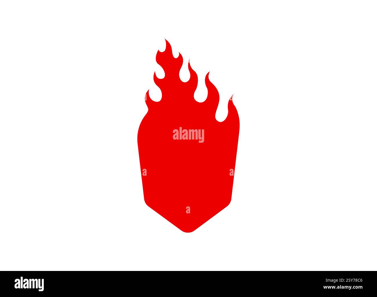 Red flame icon with bold shape suggesting heat and energy in a simple ...