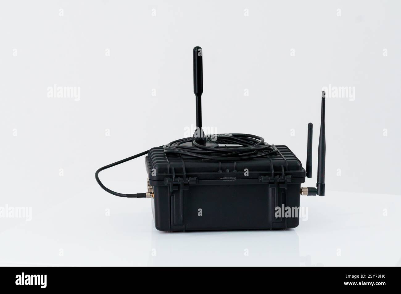 Compact Electronic Warfare System with Antennas and Cabling Stock Photo ...