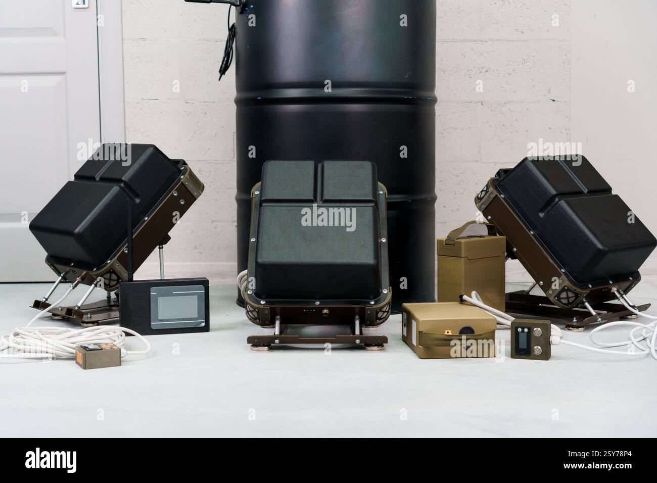 Advanced Electronic Warfare System Components Displayed in a Controlled ...