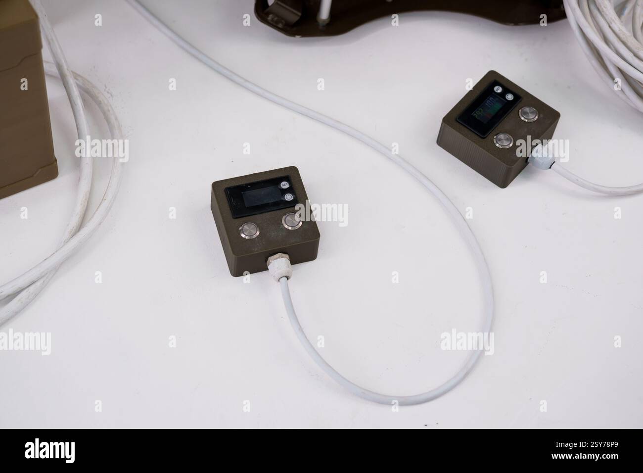 Advanced Electronic Warfare Control Unit with Digital Displays and ...