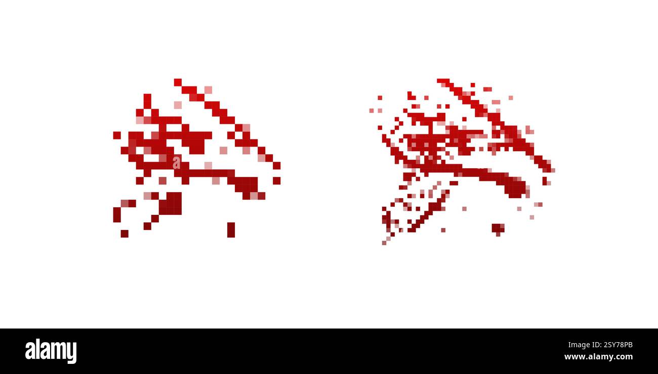 Pixelated abstract red designs with intriguing shapes and unique ...