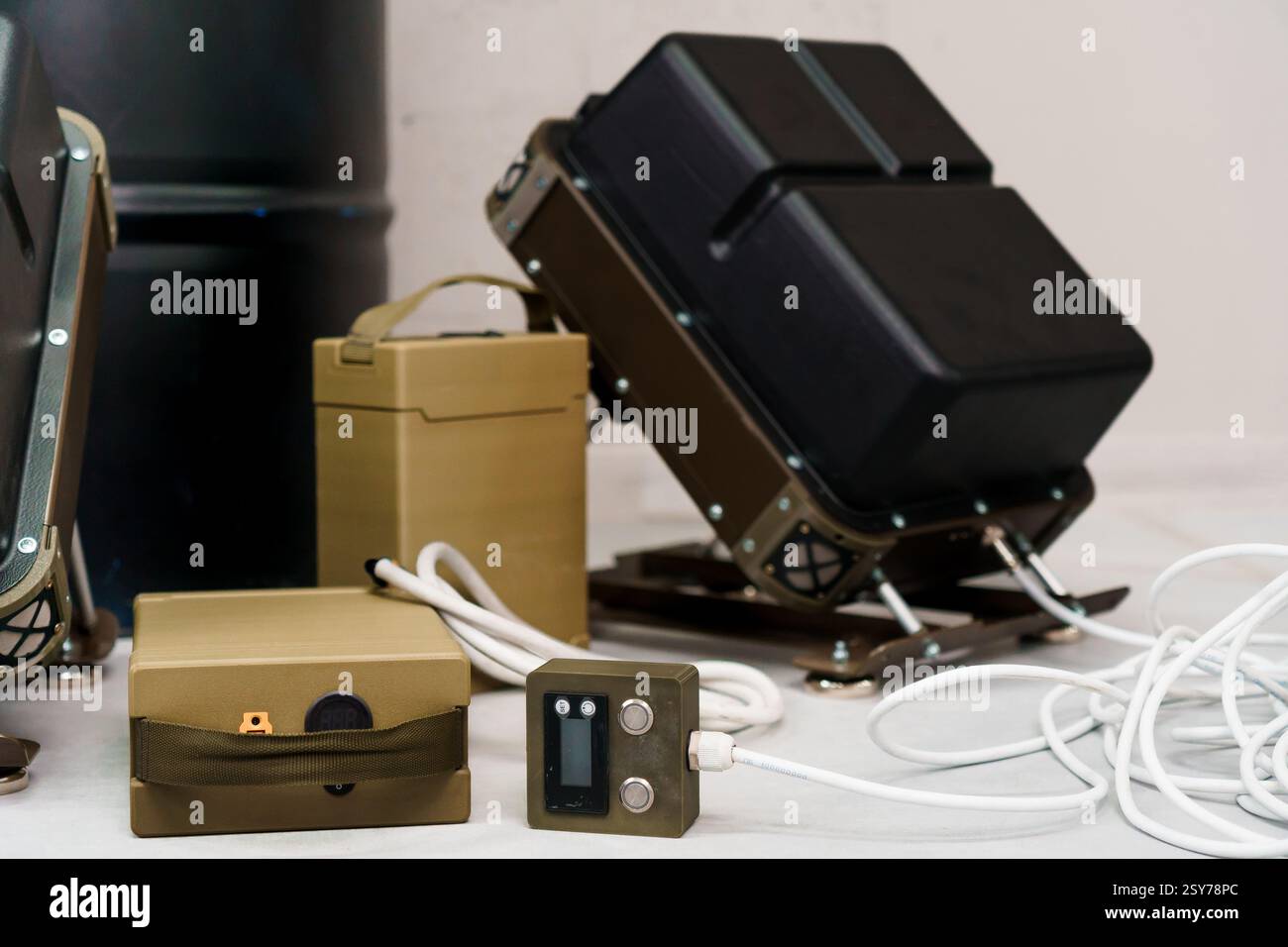 Advanced Electronic Warfare System Components Displayed in a Military ...