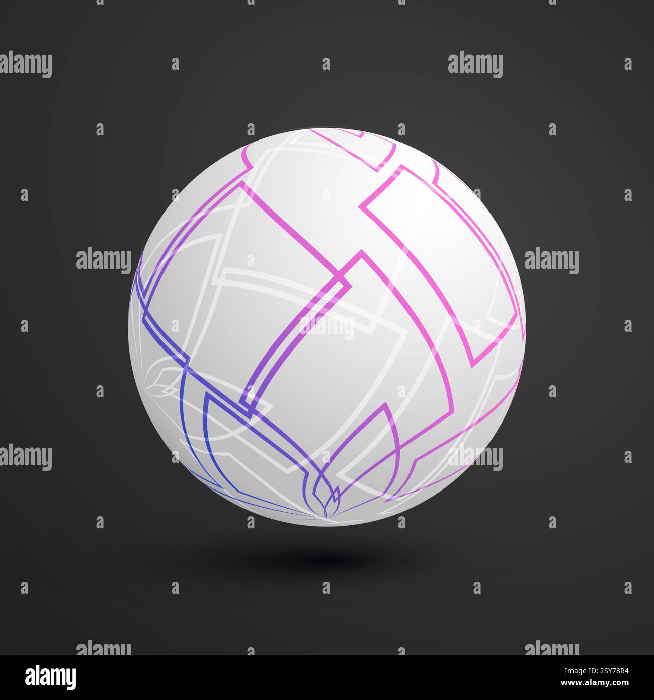 Abstract Grey Translucent Patterned Globe Design with Intersecting Pink and Blue Gradient ...