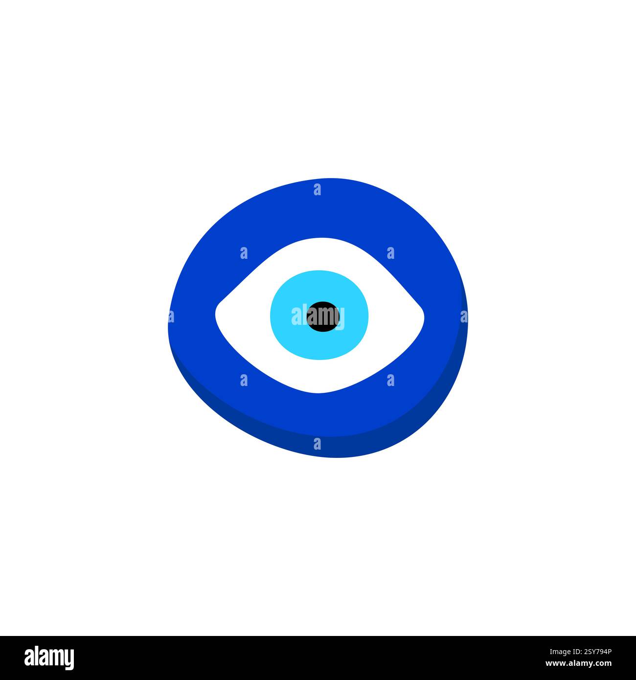 Abstract eye-inspired symbol featuring blue and white color with simple ...