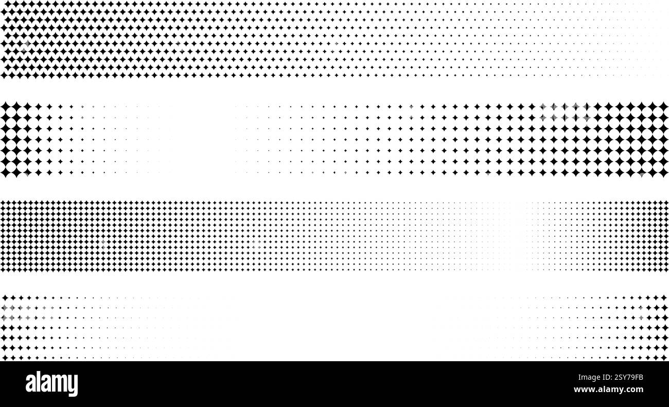 Halftone stars in varying sizes creating an abstract textured ...