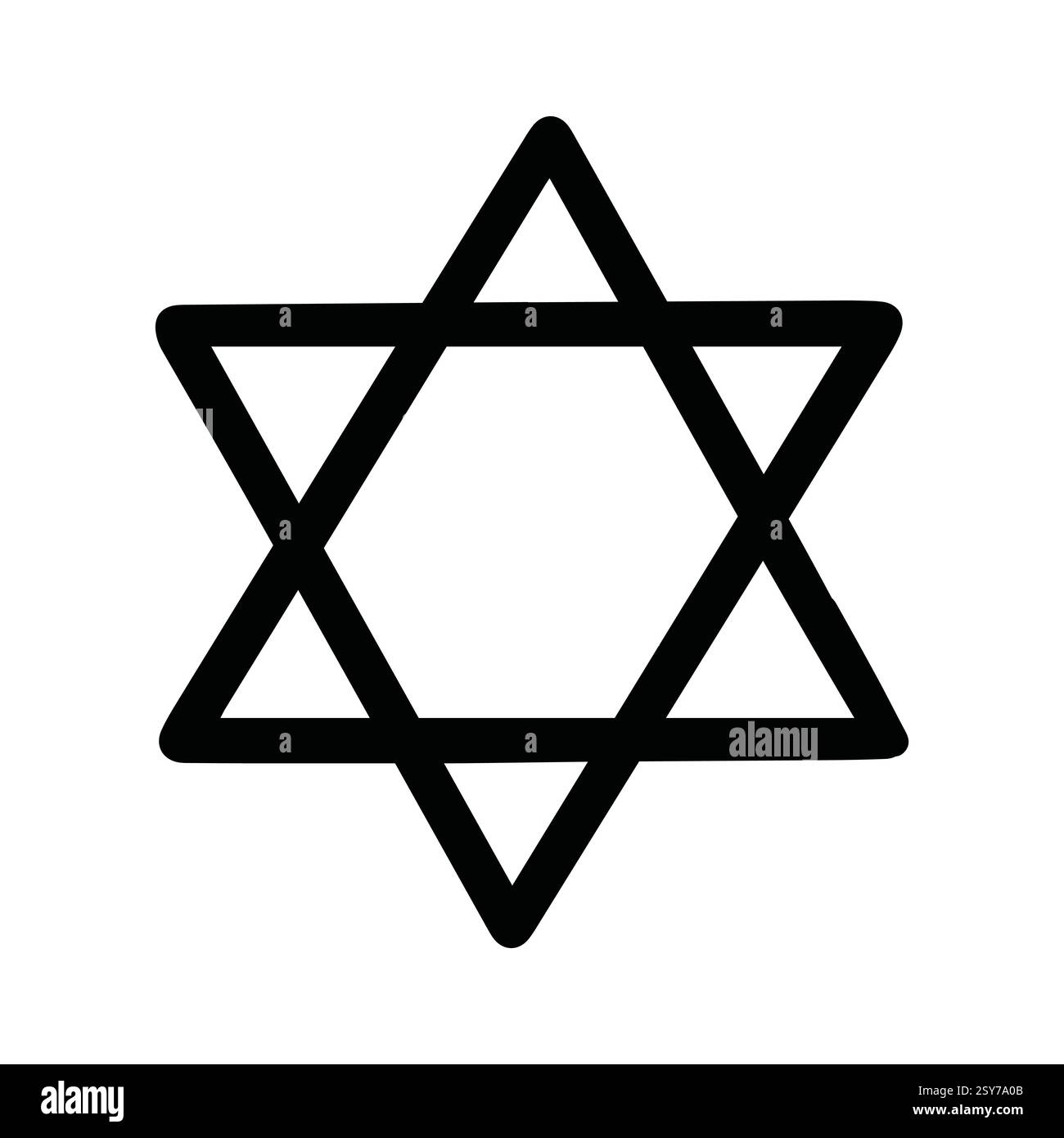 Hand Drawn Six-Pointed Star of David Icon Jewish Symbol Stock Vector ...