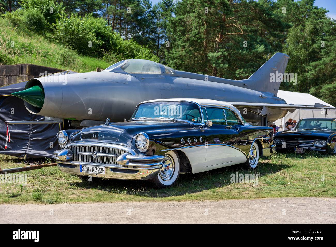 The full-size car Buick Super Riviera against the background of the ...
