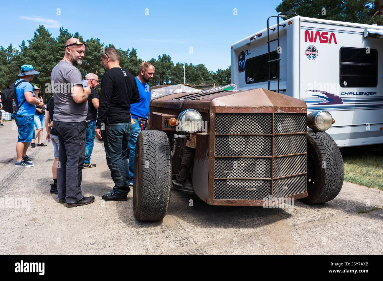 FINOWFURT, GERMANY - JUNE 28, 2024: The custom big hot rod (Rat Rod ...