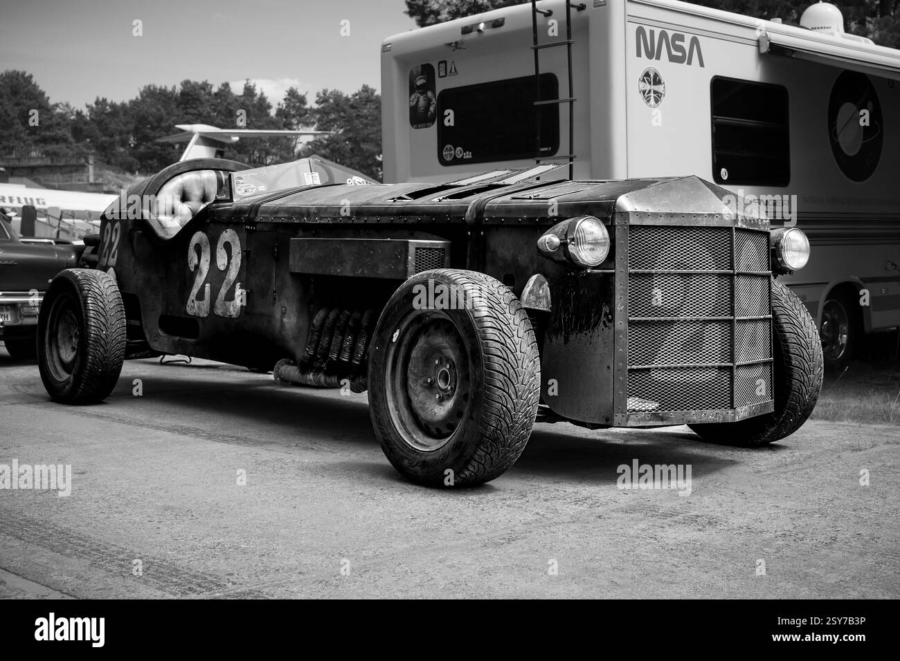 FINOWFURT, GERMANY - JUNE 28, 2024: The custom big hot rod (Rat Rod ...