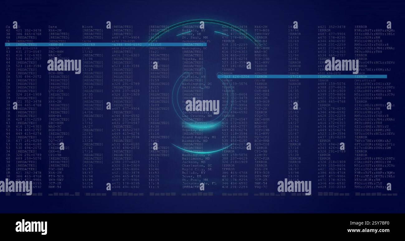 Image of digital data processing over scope scanning Stock Photo - Alamy