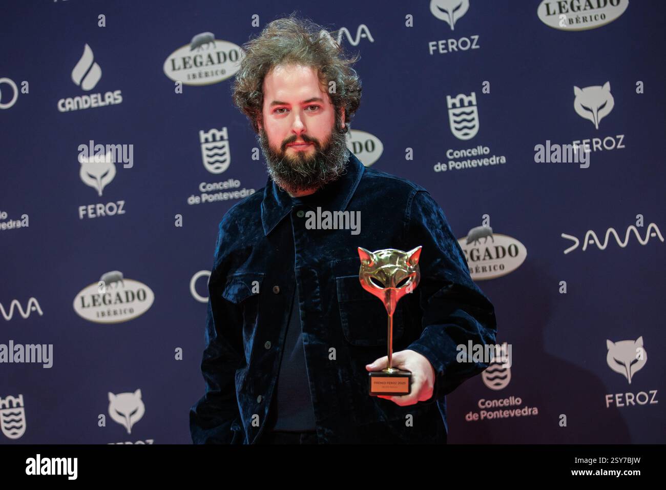 Pontevedra, Spain. 25th January 2025. Miguel Ángel Trudu holds the ...