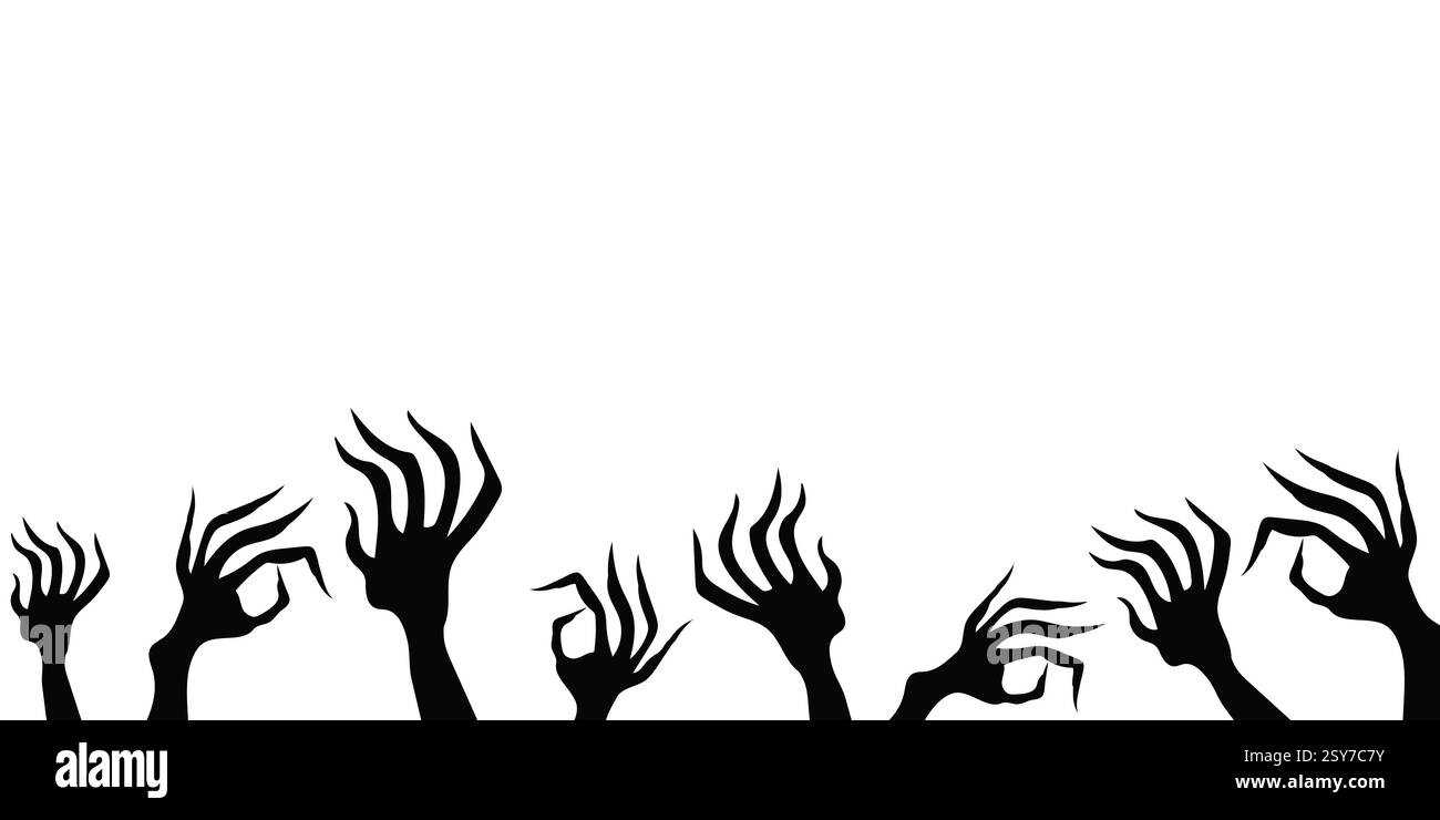 Demon hands silhouette for creepy Halloween designs Stock Vector Image ...