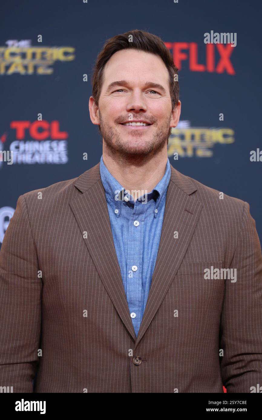 LOS ANGELES - FEB 21: Chris Pratt at the Russo Brothers Hand and Foot ...