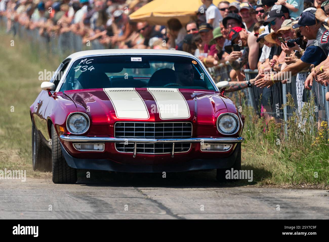 Welcome ride in front of the spectators muscle car Chevrolet Camaro ...