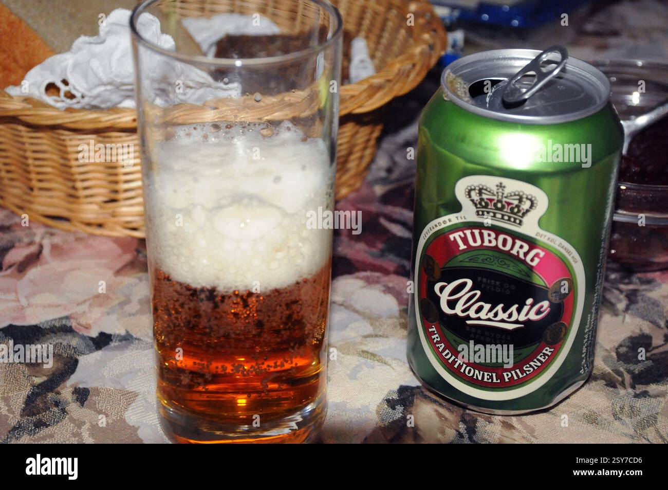 Copenhagen/ DenmarK/27 FEBRUARY 2025/danish tuborg classic beer in ...